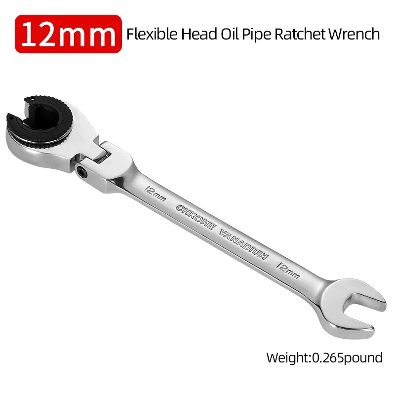 Профессиональный Метрический Ключ-трещотка С Гибкой Головкой 8-19 Мм, Хромованадиевая Сталь, Быстрый И Экономичный
