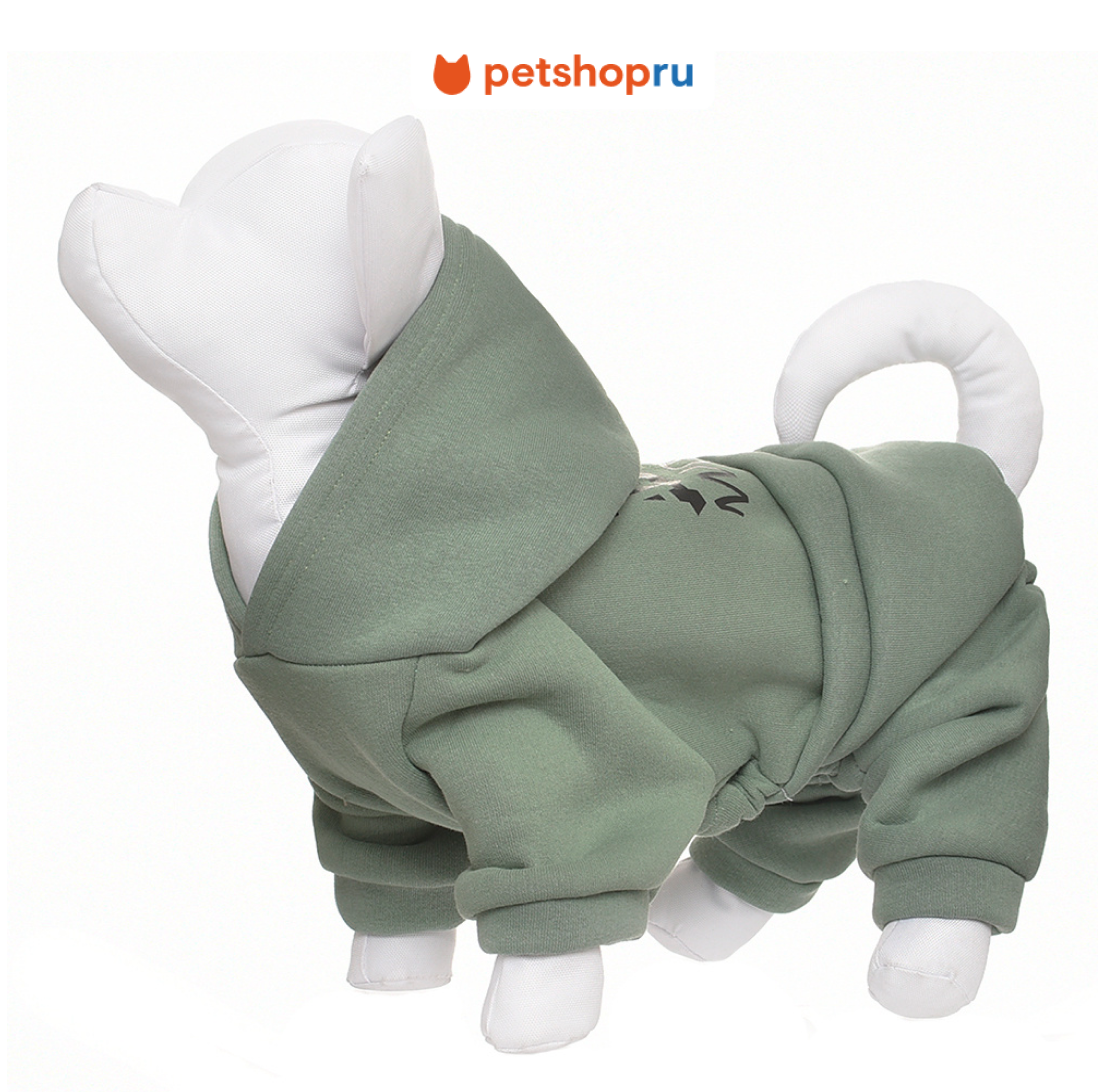 Yami-Yami одежда Костюм для собаки с капюшоном, зелёный, S, спинка 23 см