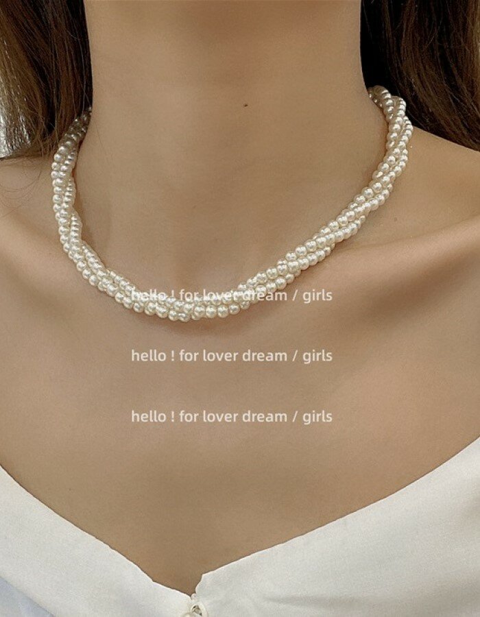 Чокер, жемчуг имитация, бисер