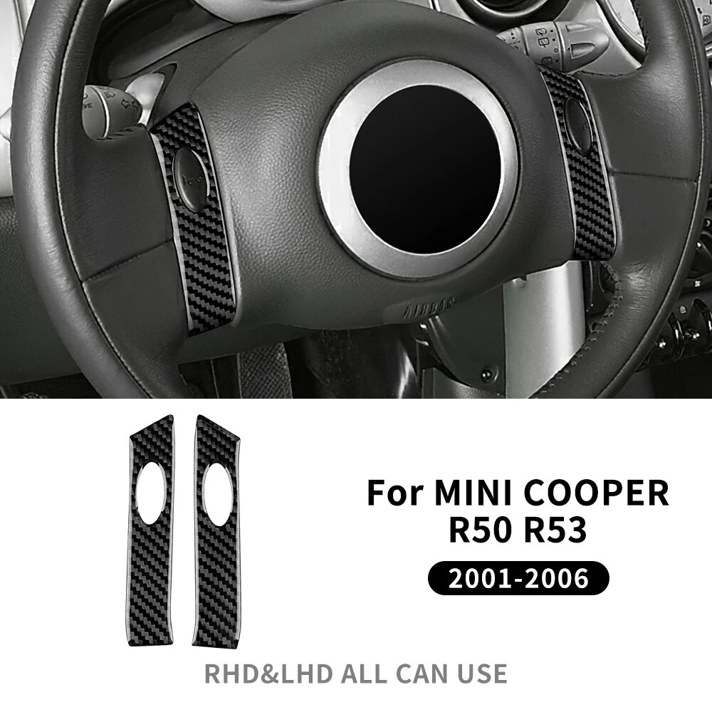 Для Mini Cooper Hatch One R50 R53 2001-2006 наклейка на кнопку на руль, полоса из A-BLACK, for r50