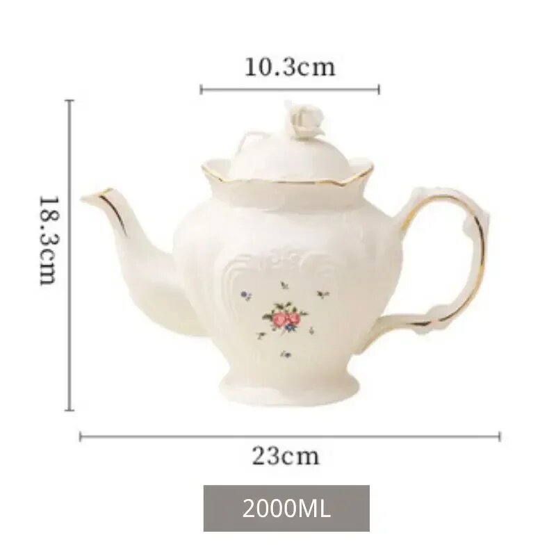 Французская винтажная чашка для чая с розой, Tea Pot-1000ml