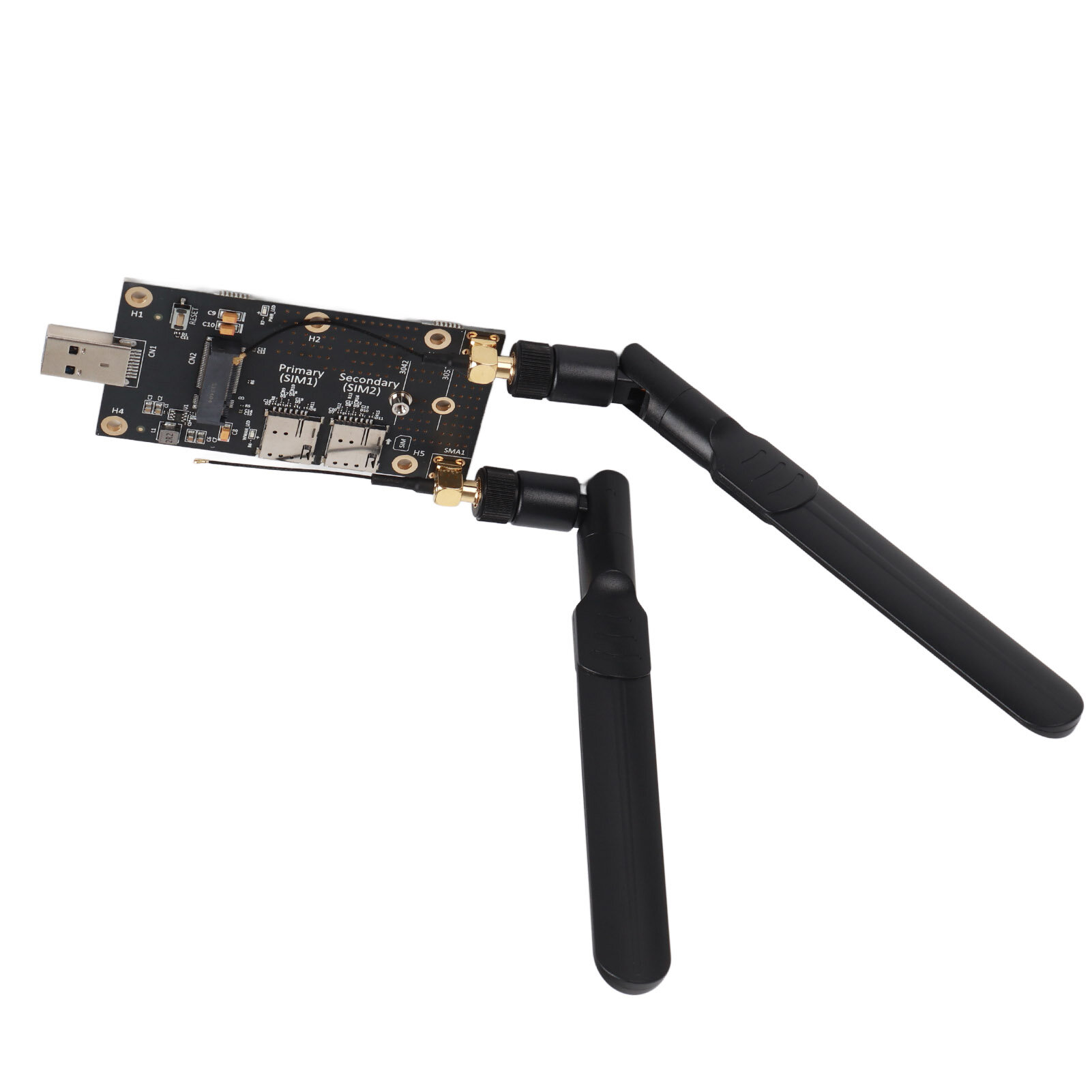 Адаптер NGFF M.2 к USB3.0 с двумя слотами для SIM-карт LTE-модем с винтами для антенн для модуля LTE/4G/5G