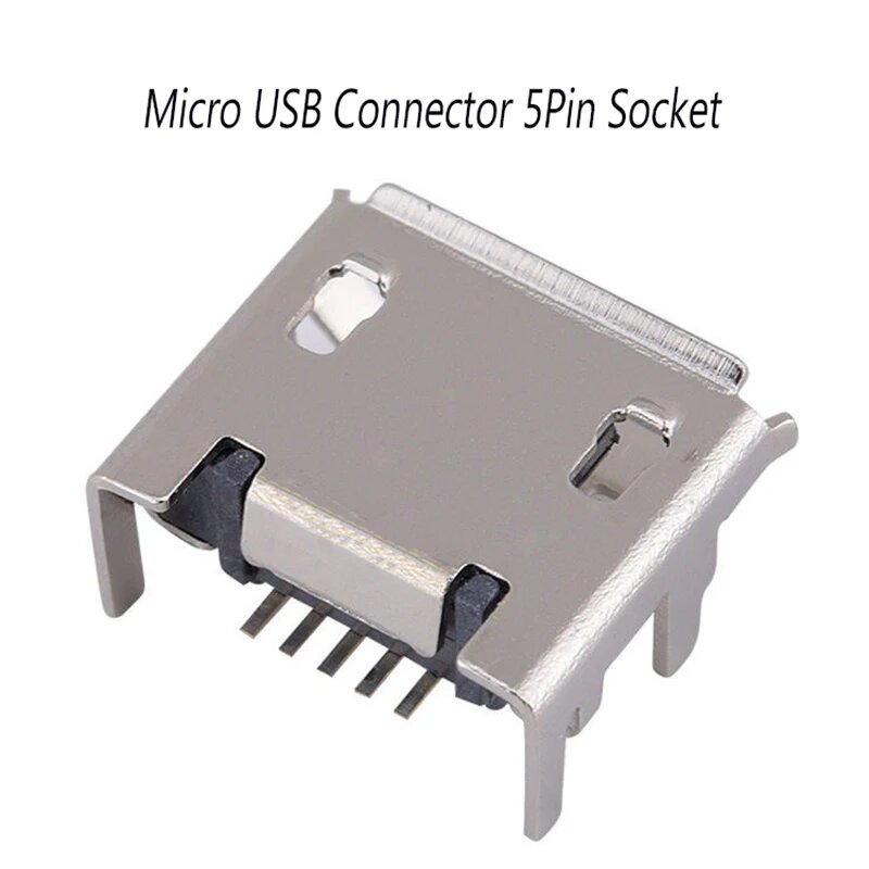 10 шт, разъем для зарядки Micro USB 5P, разъем для док-станции, зарядное устройство DIP SMD для телефонов, планшетов, динамиков и т. д, разъем питания