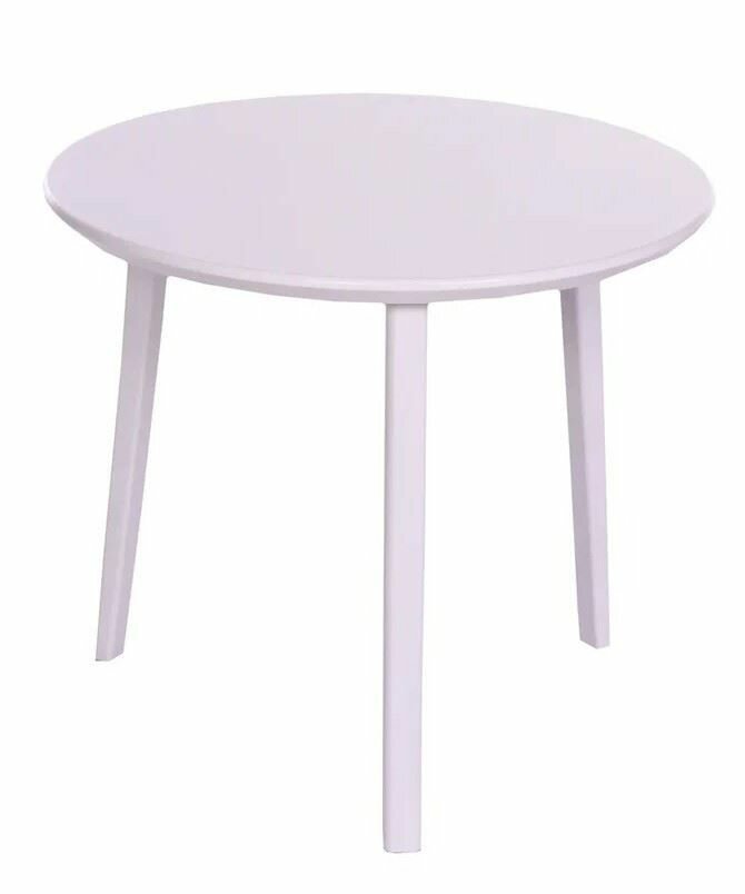 Стол Мишель Вис Red Black белый, дерево, круглая столешница, ножки