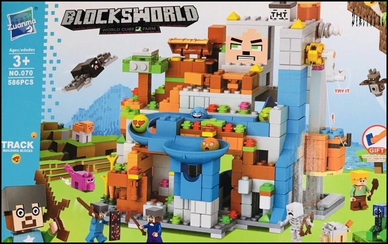 Пластиковый конструктор развивающий с горками и шариками/BLOCKWORLD/Детский Детали : 586