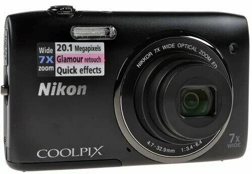 Nikon Coolpix S3400 Black Цифровой компактный фотоаппарат