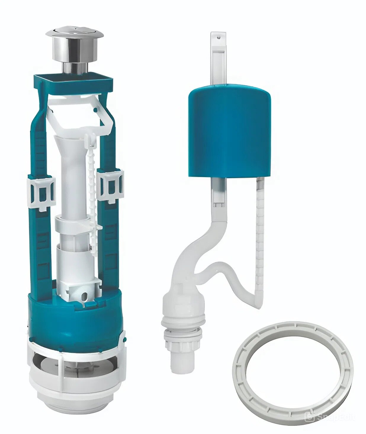 Арматура водосливная Инкоэр СБ2м-НпрНРФ-АА-В Р 2 кнопки (хром), регулируемый слив, нижний подвод