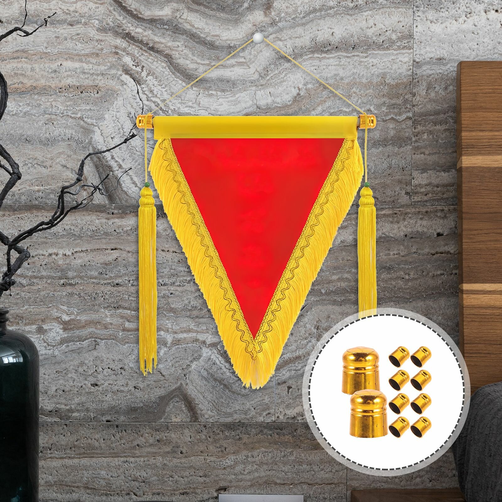 Верхние крышки для флагштоков, золотистый цвет, подходят для большинства флагштоков, 2,1 1,7 см