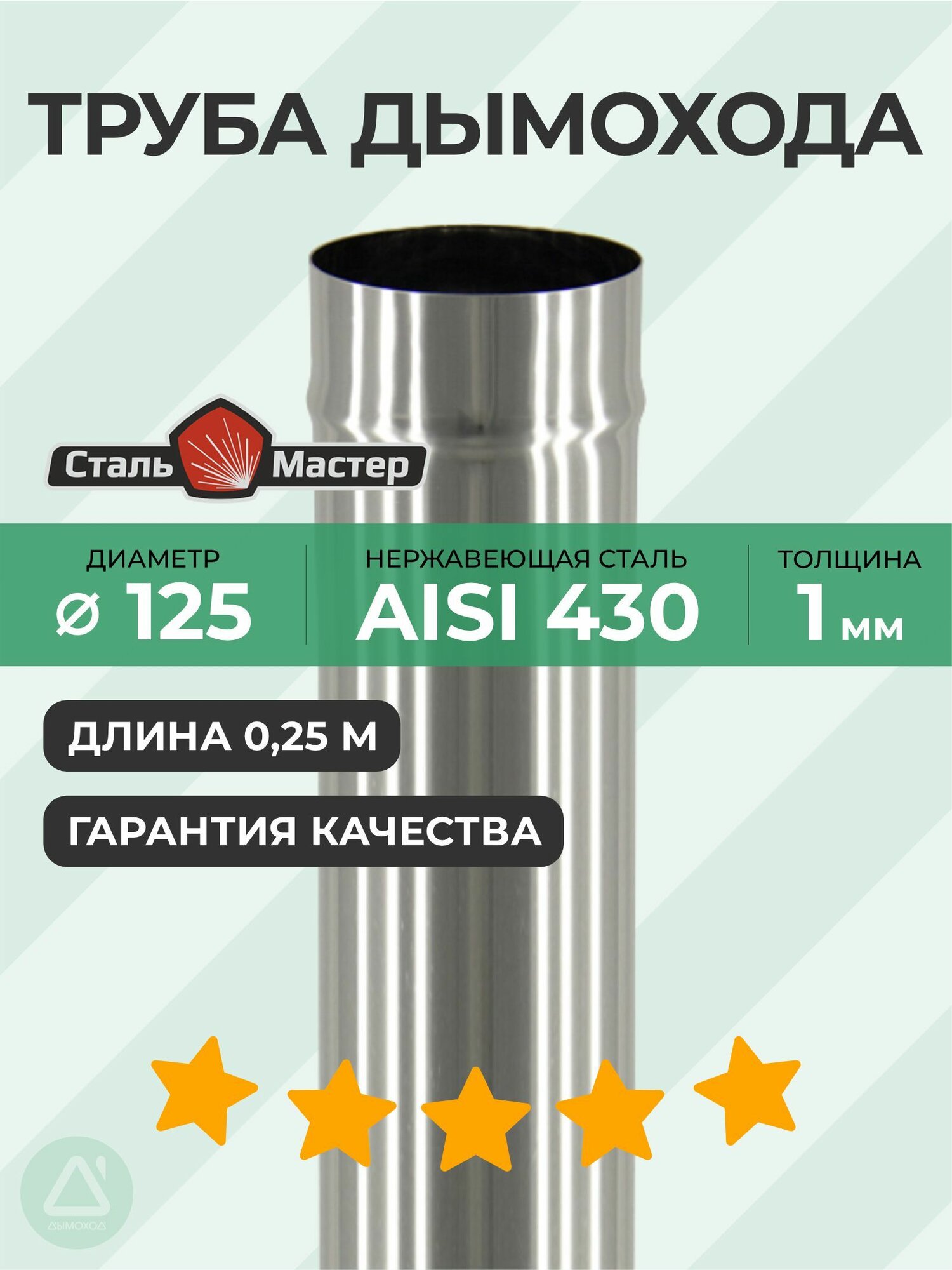Труба 125 0,25 м нерж 1 мм