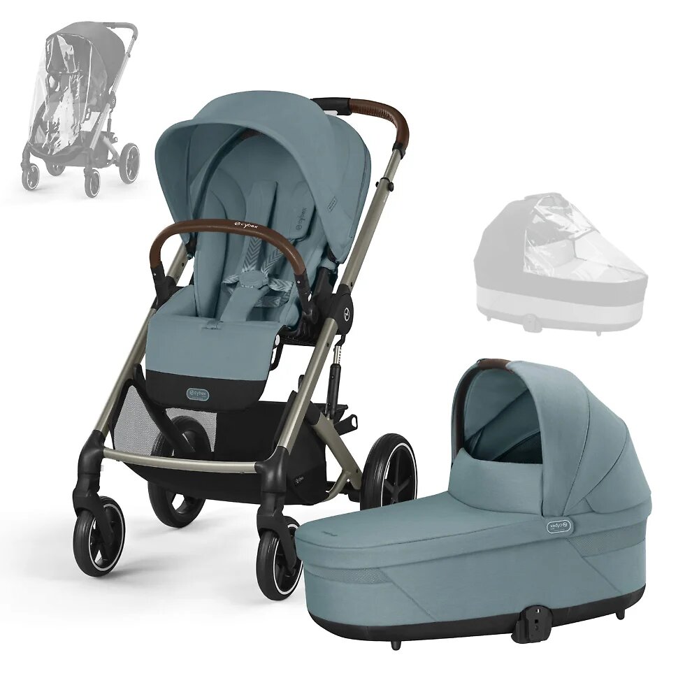 Детская коляска 2в1 Cybex Balios S Lux, цвет Stormy Blue TPE RC & CRC / 2025 (Бирюзовый)