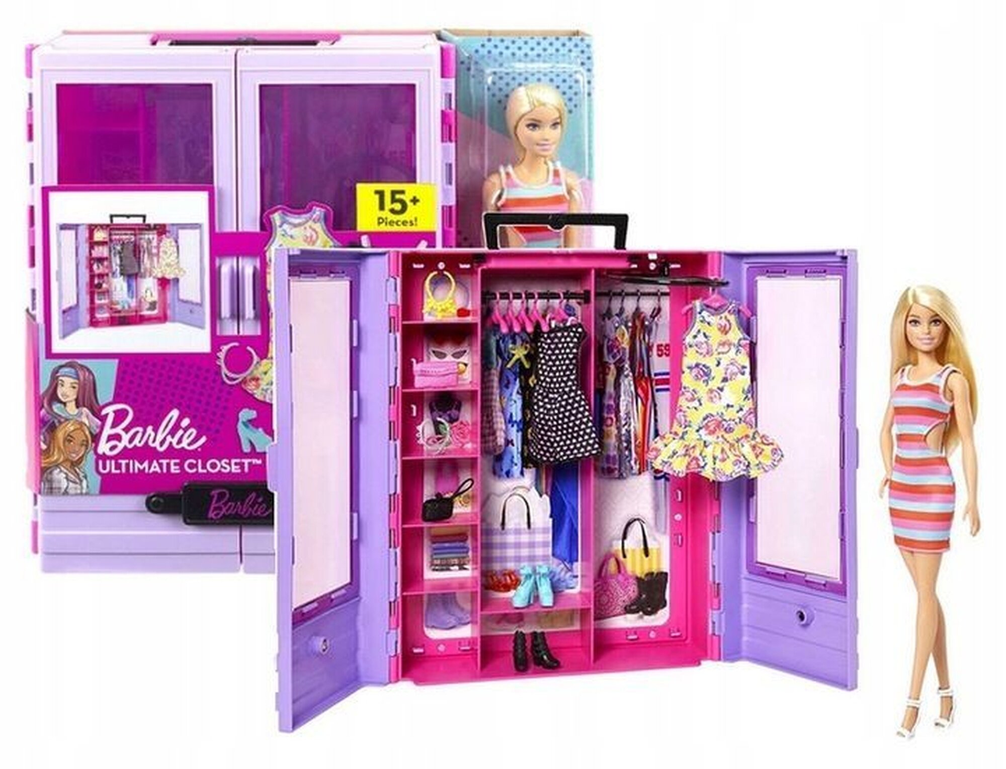 Кукла Barbie Mattel Гардероб с куклой Барби и аксессуарами HJL66