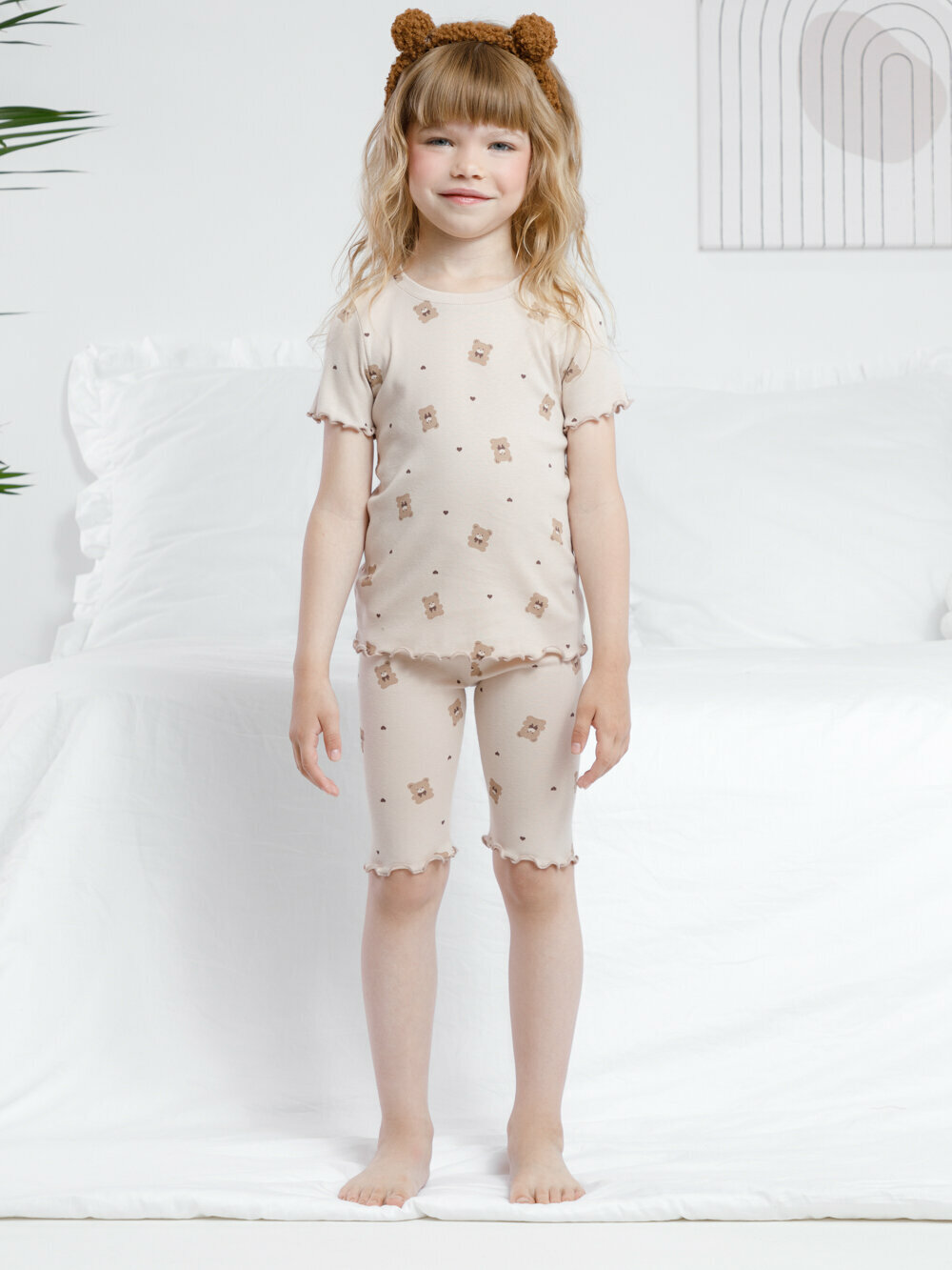 Пижама К 1632/бежевый,маленькие мишки