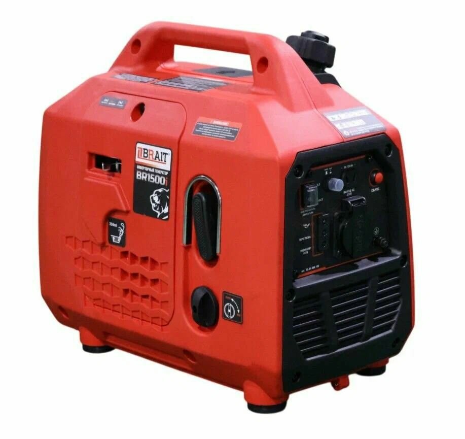Электростанция BRAIT бенз. инверторная BR1500i (220В/1х16А,12В/8.3А,1.0/1.1кВт,4-такт,2л/с)18кг