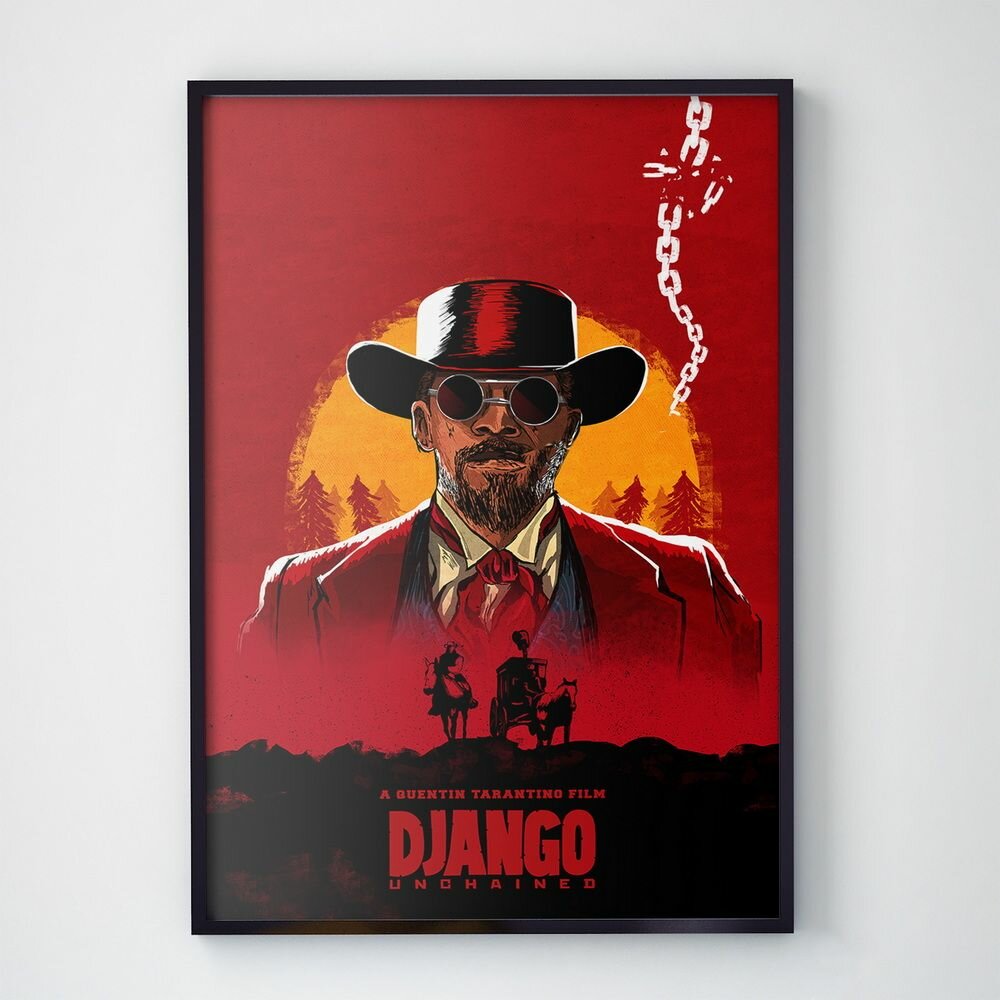 Плакат, постер Джанго, Django на холсте, размер 21х30см