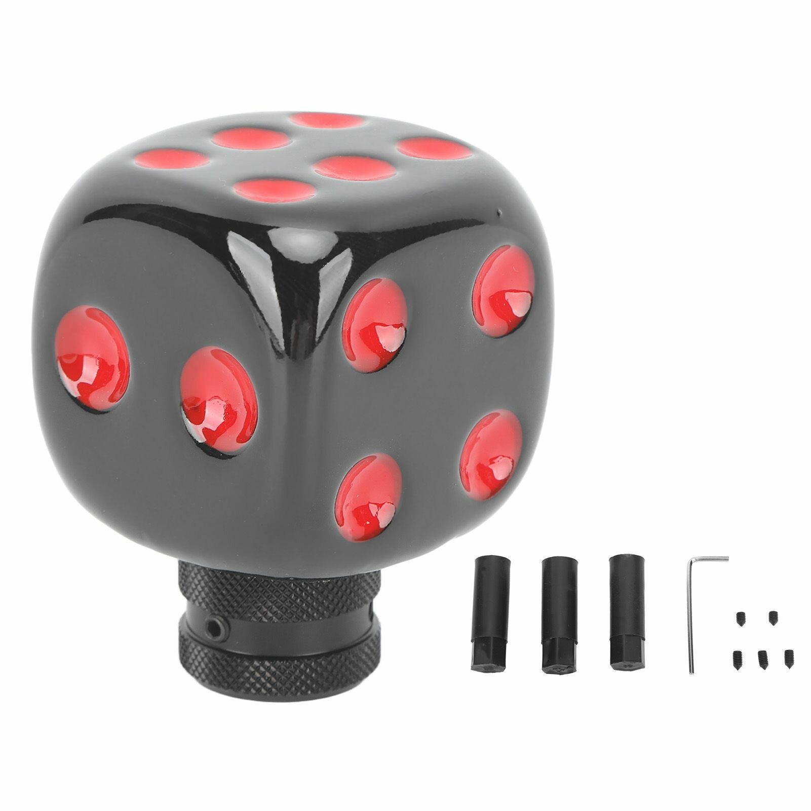 Набалдашник КПП в виде кубика черно-красный универсальный, стильный