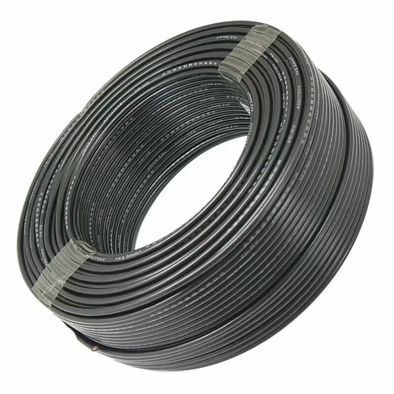 Медный одножильный гибкий провод ПВХ 3AWG 20AWG 0.5mm2, black