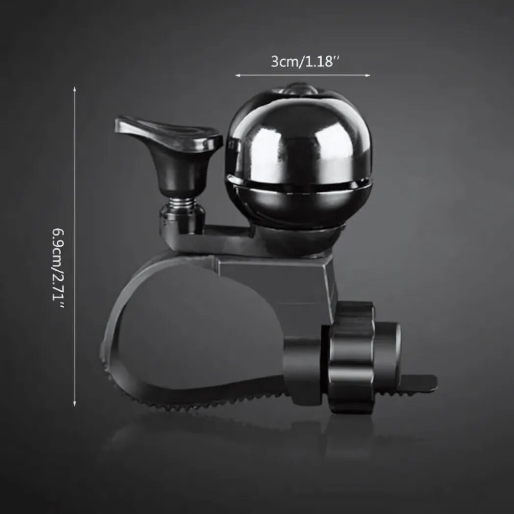 Велосипедный звонок Rockbros LDRK1002, громкий звук, металл, черный, 3 см