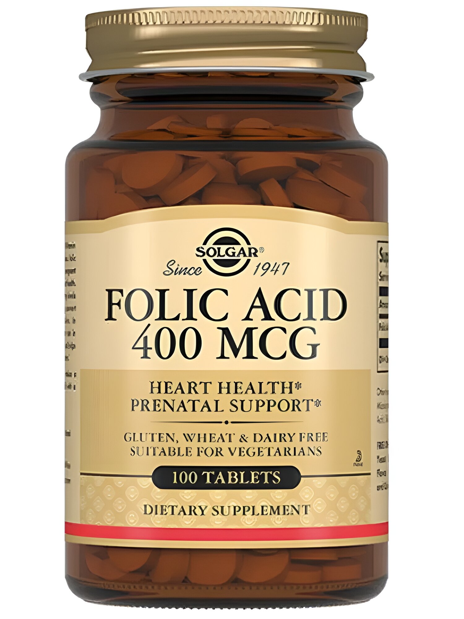 БАД Solgar "Folic Acid", фолиевая кислота, таблетки, 400 мкг, 100 шт.