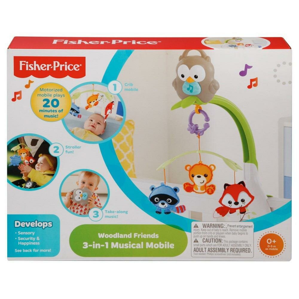 Электронный мобиль Fisher-Price Лесные друзья CDM84, белый/зеленый