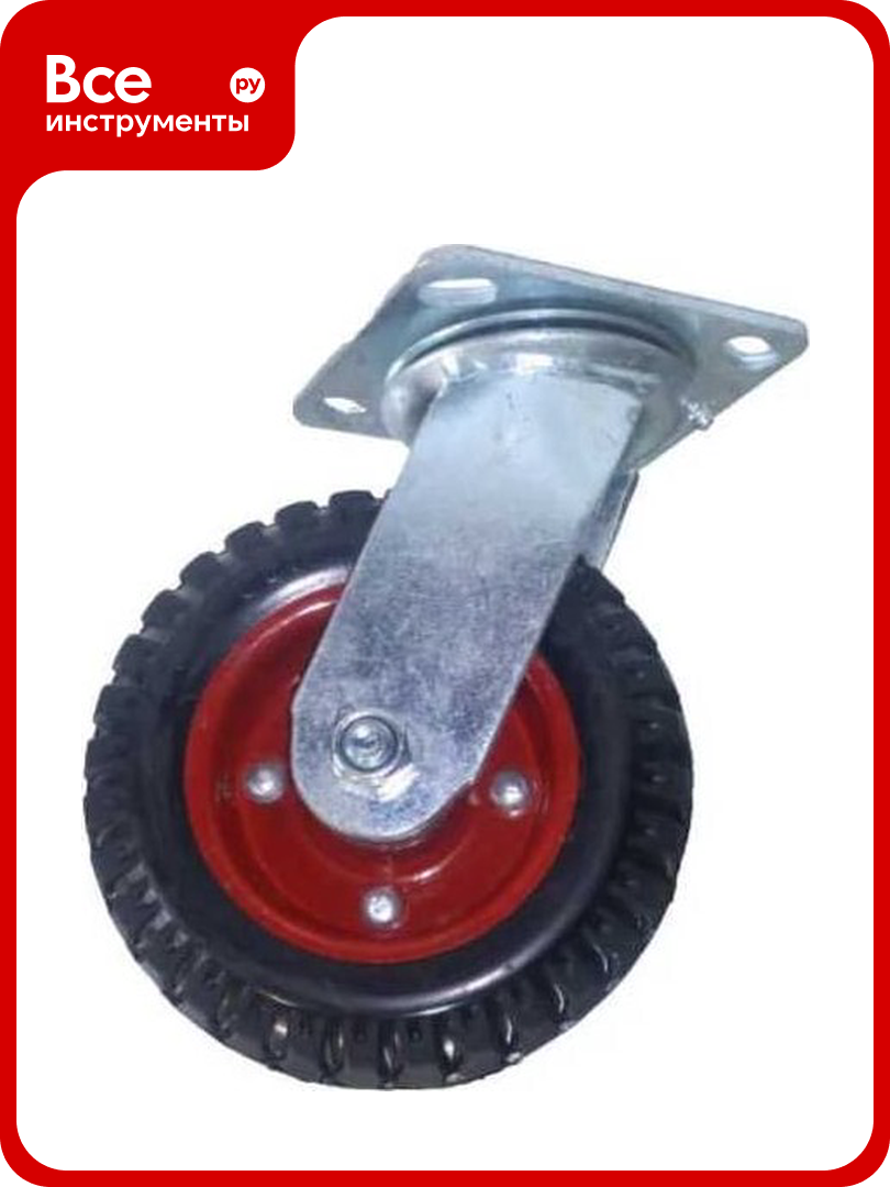 Колесо большегрузное поворотное PS 160 мм, резина с протектором TOR, из прочного металла, для промышленных
