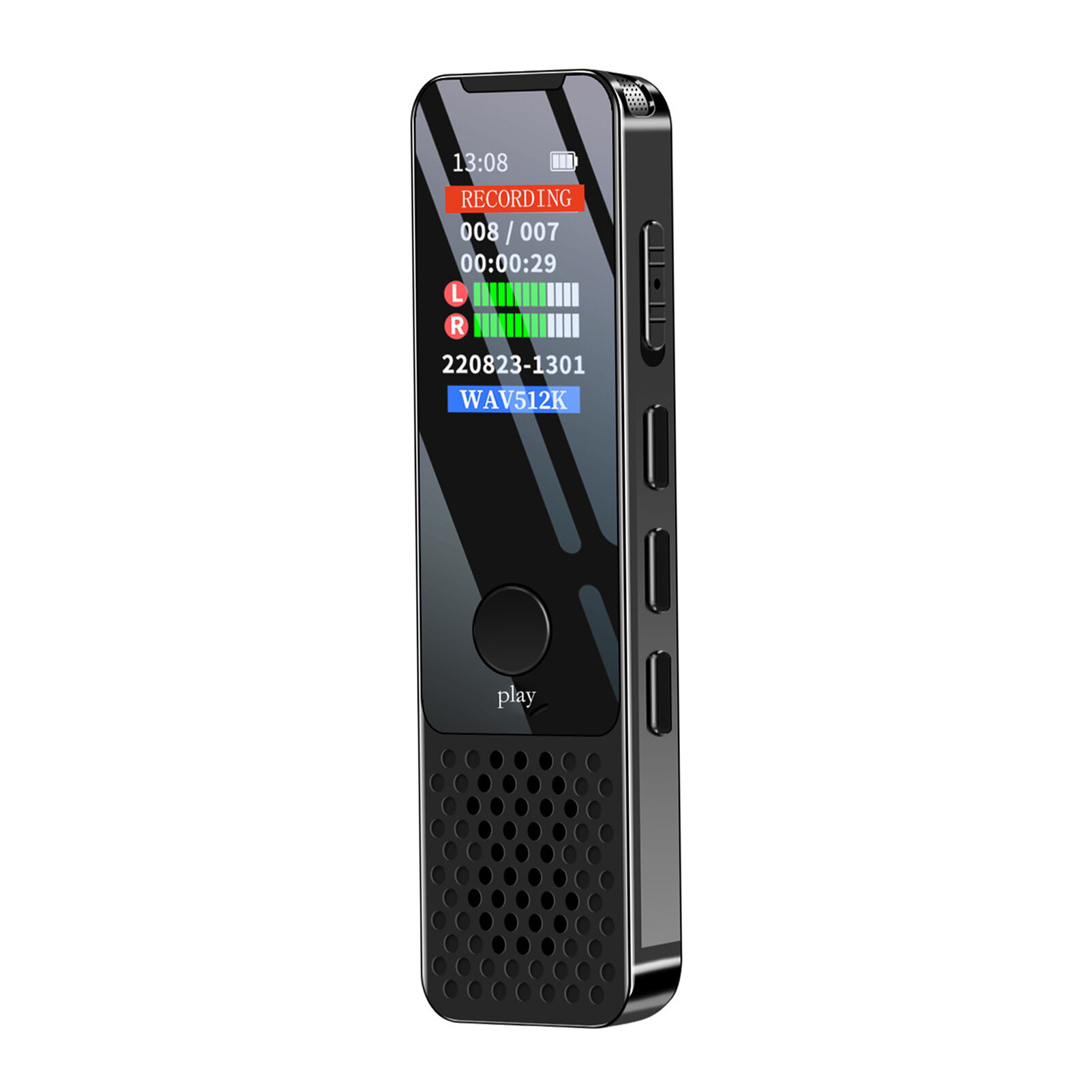 Digital Voice Recorder 64GB Actived Record Playback MP3 Музыкальный игрок с микрофоном и динамиком 1536 кбит / с.