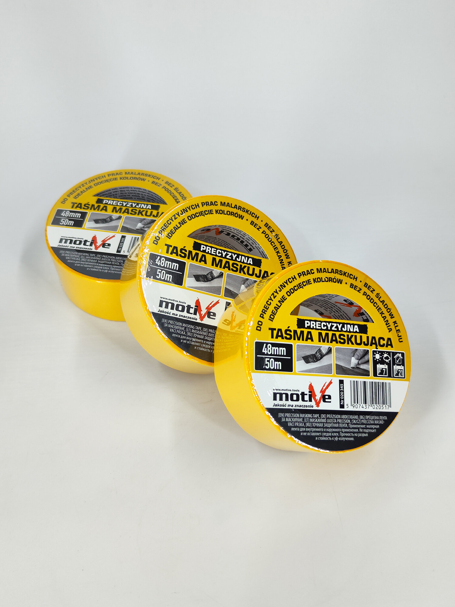 Лента деликатная золотистая Motive Washi 020345 (48мм*50м) упак (3 шт)