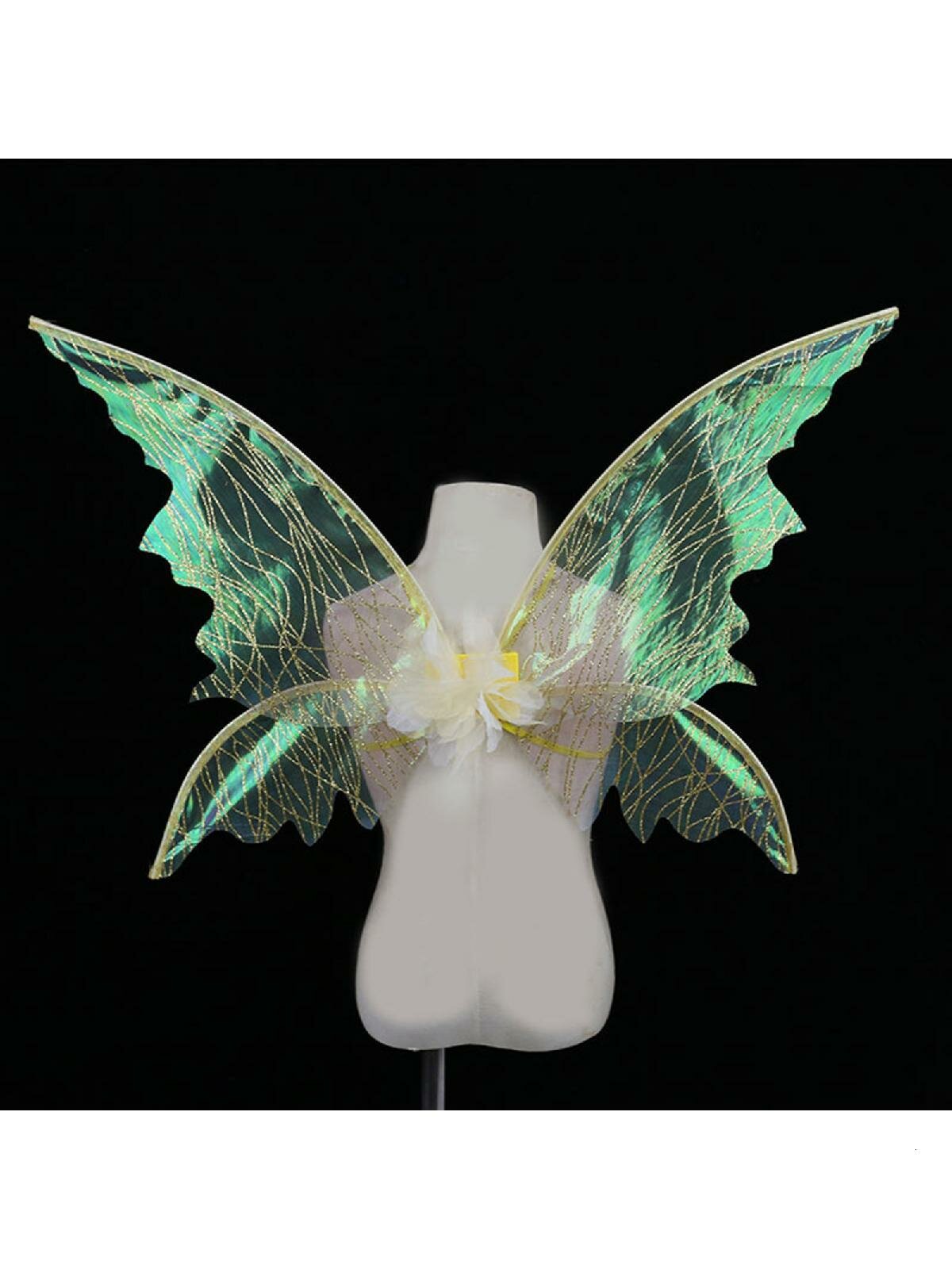 Фея Крыло Накидка Взрослый Хэллоуин Вечеринка Косплей Фея Ангел для Бабочка Крыло Костюм выступления Фестиваль Rave Stage Pro, Золото