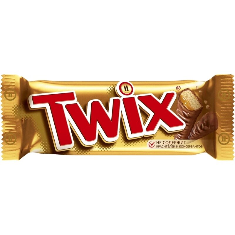 Шоколадный батончик Twix с карамелью и печеньем, 55г