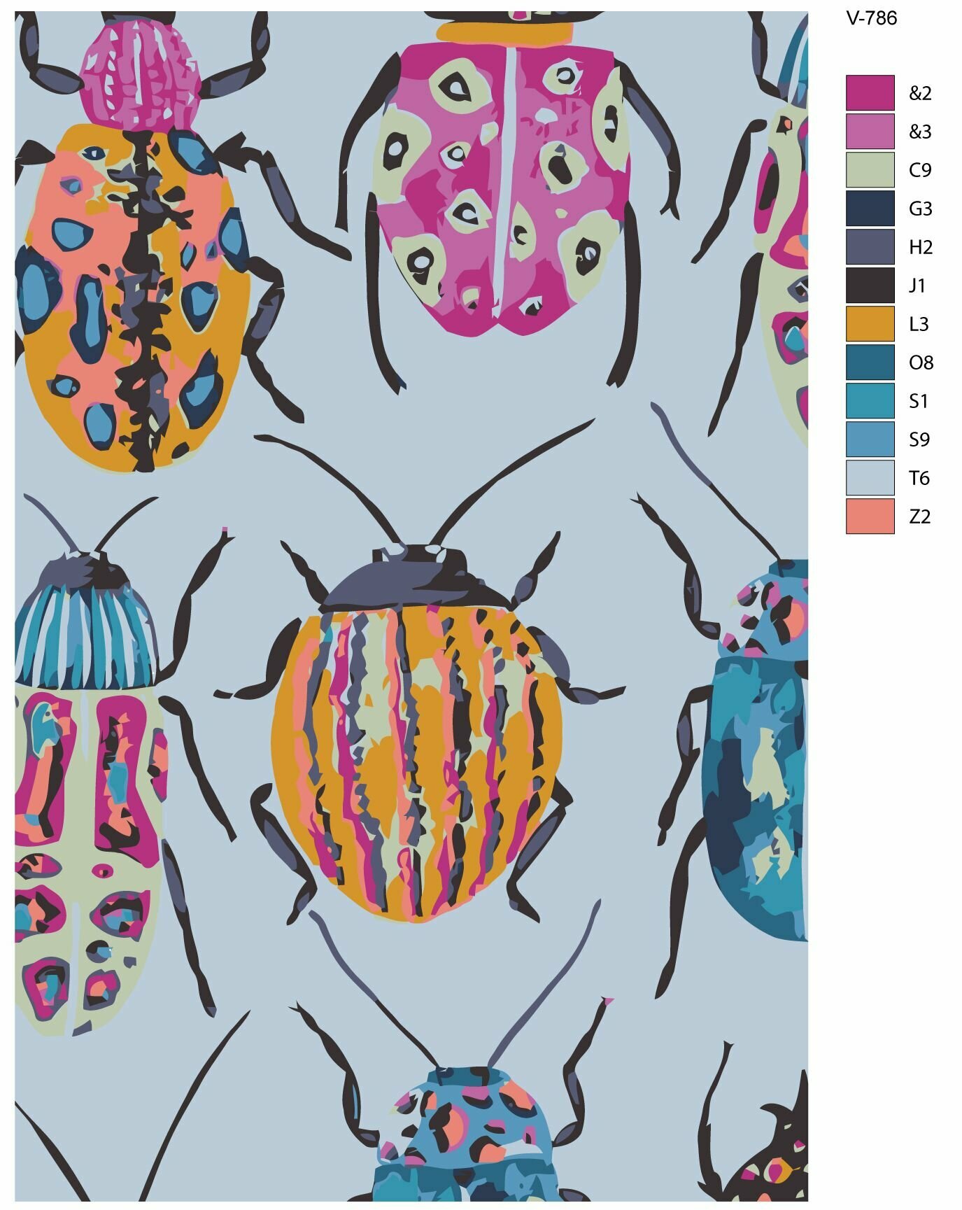 Картина по номерам V-786 "Жуки" 60X90