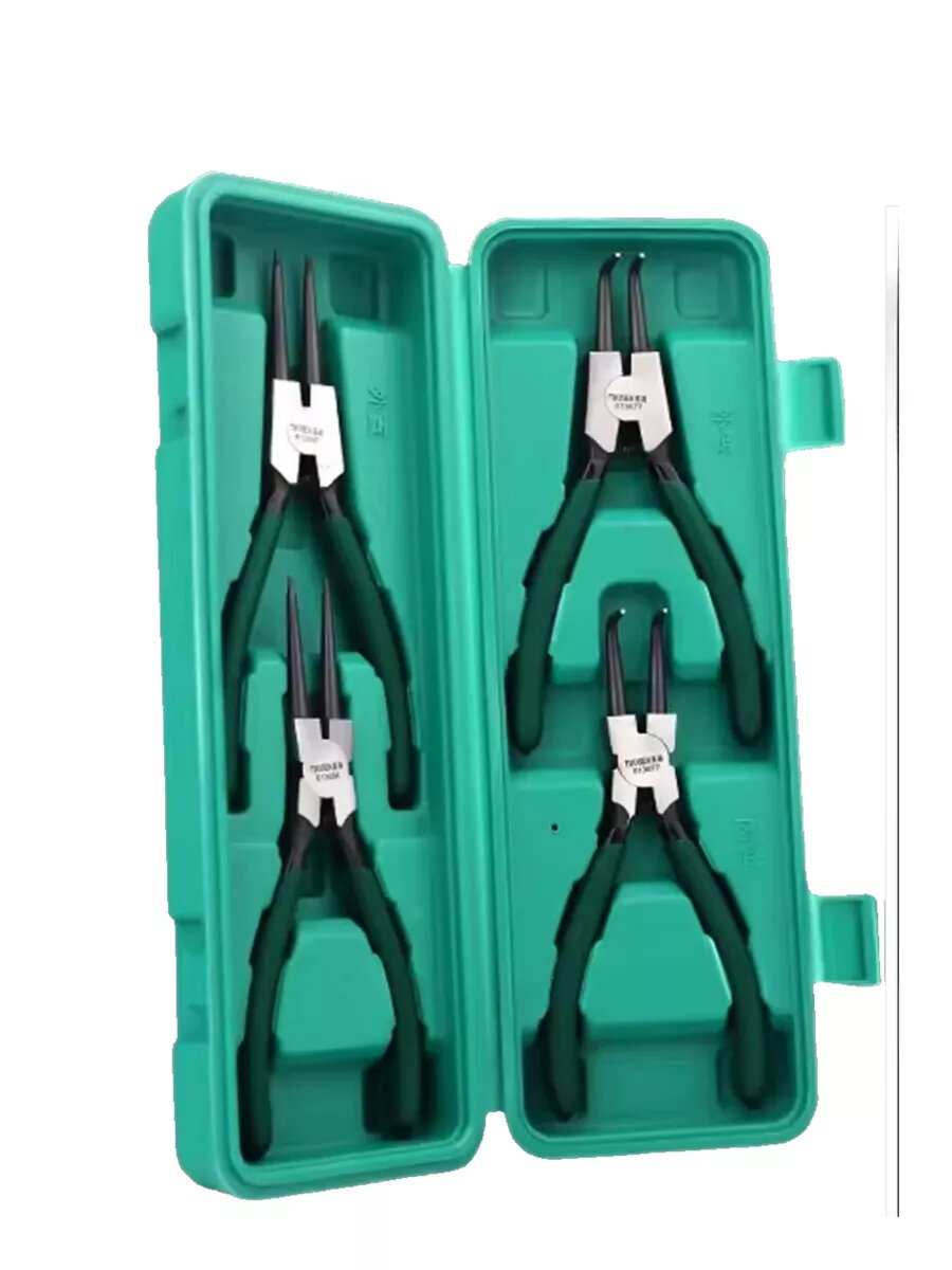 Набор съемников стопорных колец EJC, в кейсе, хром-ванадий, нескользящий полимер, 4 предмета