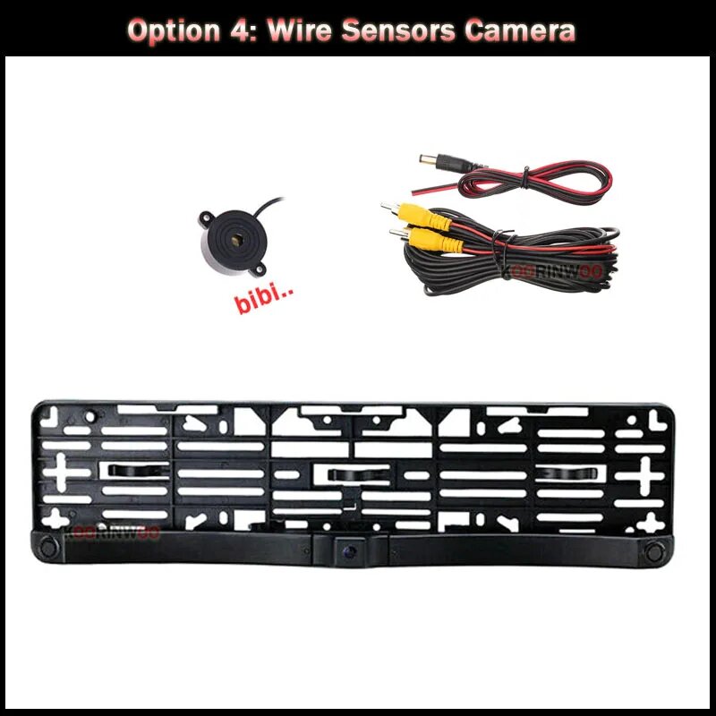 Регистрационная рамка для автомобильного номера, с камерой заднего вида, Option 4