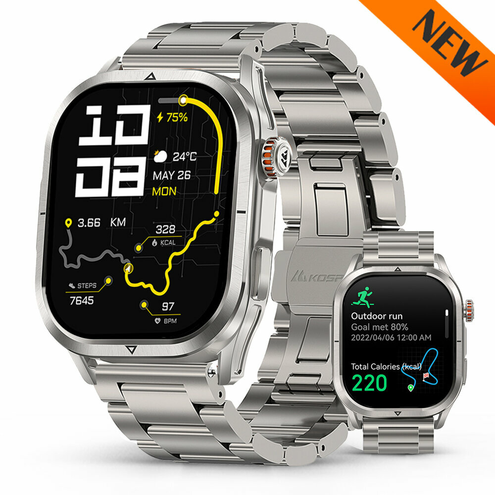 KOSPET MAGIC P10 Умные часы для мужчин 2025: водонепроницаемость 50м, спорт-браслет, GPS, пульсометр, автономность 50 дней,1, 96-дюймовый большой экран