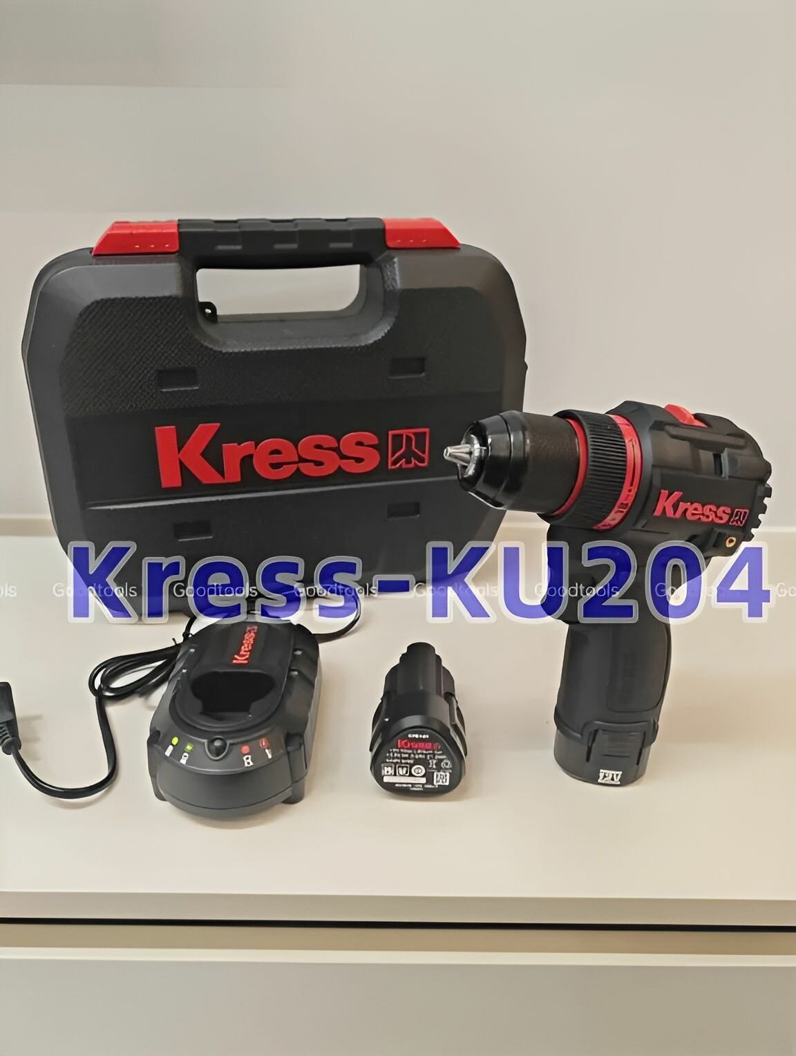 Шуруповерт Kress KU204, литий-ионная дрель 12 В, высокий крутящий момент 50 Нм, с 2 аккумуляторами по 2 Ач и зарядным устройством