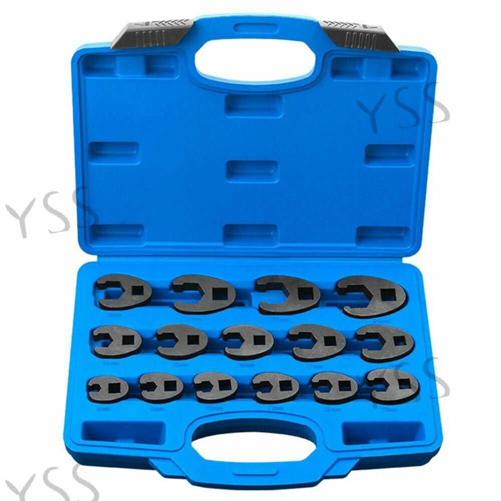 Набор ключей разрезных односторонних 3/8" 8-19 мм; 1/2" 21-24мм 15шт