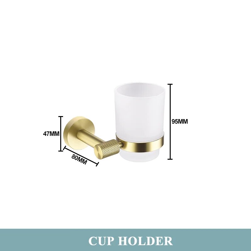 Набор фурнитуры для ванной из нержавеющей стали brushed gold Cup Holder