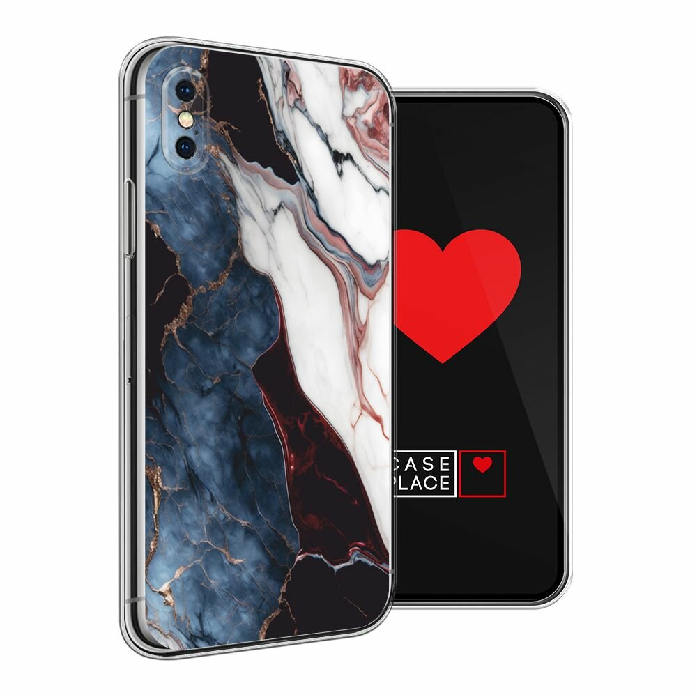 Чехол на Apple iPhone XS Max / Айфон XS Max с принтом "Благородный мрамор" — фото 1