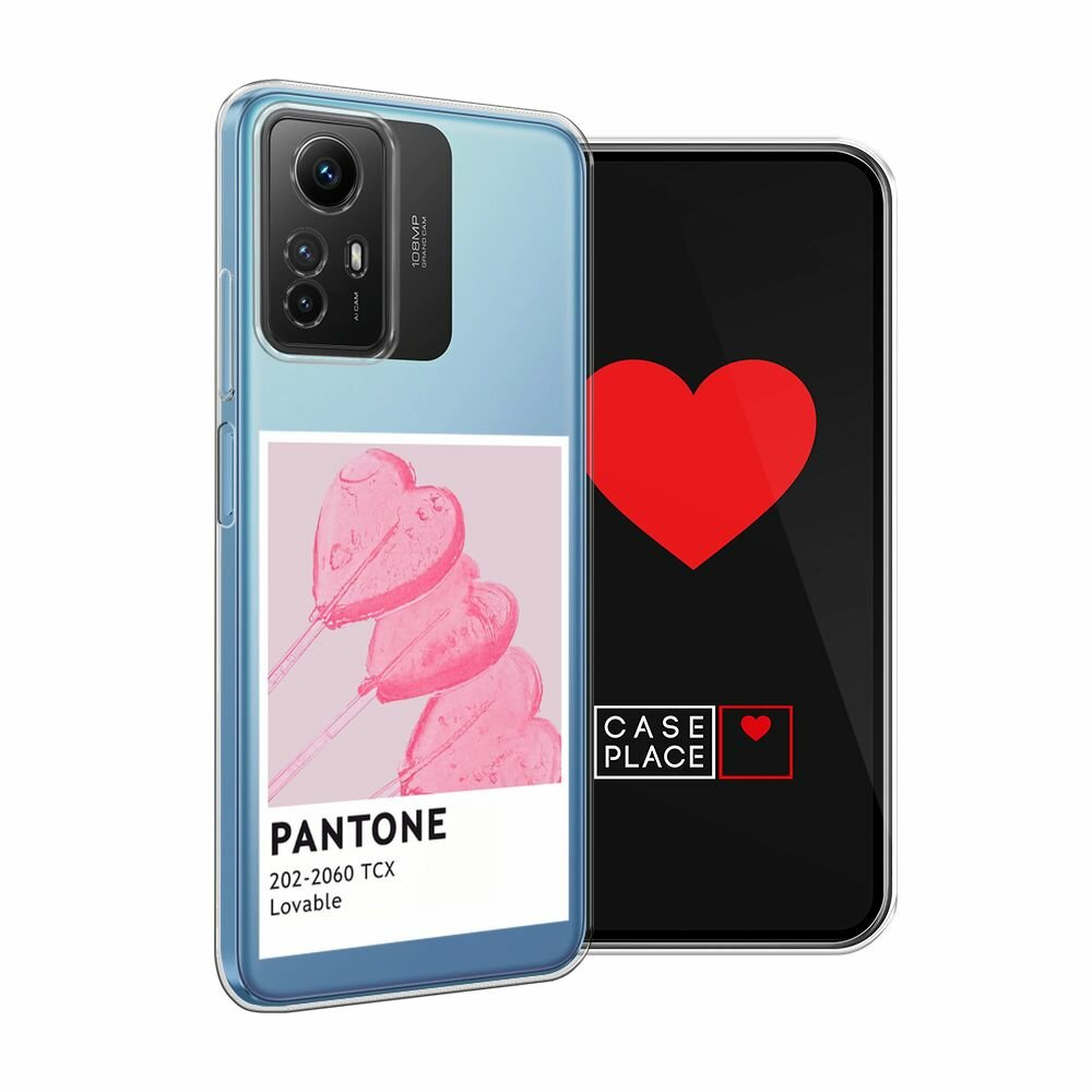 Чехол на Xiaomi Redmi Note 12S / Сяоми Редми Ноут 12S с принтом "Pantone Lovable 2 - 14 февраля", прозрачный — фото 1