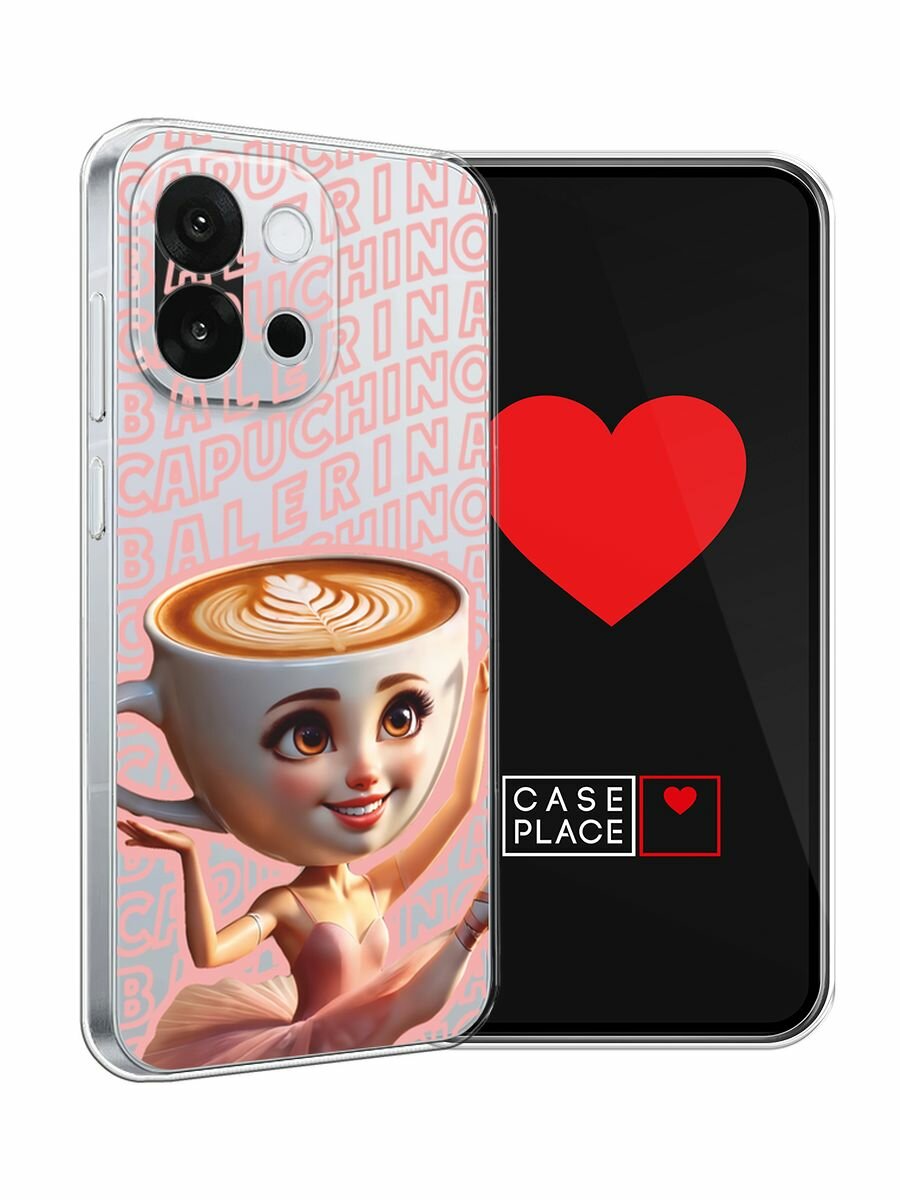 Чехол на OnePlus 13T / Ван Плас 13Т с принтом "Балерина капучино 2", прозрачный — фото 1