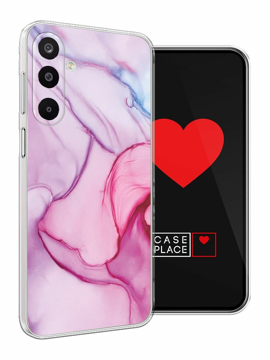 Чехол на Samsung Galaxy M16 / Самсунг Галакси М16 с принтом "Розовые мраморные разводы" — фото 1