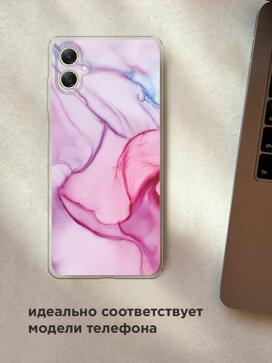 Чехол на Samsung Galaxy A06 / Самсунг Галакси А06 с принтом "Розовые мраморные разводы" — фото 1