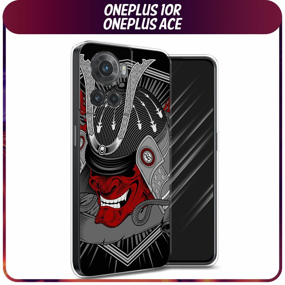 Чехол на OnePlus 10R/Ace / Ван Плас 10R/Ace с принтом "Красная маска самурая"