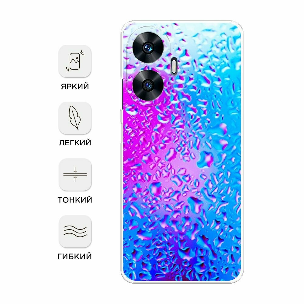 Чехол на Realme C55 / Реалми C55 с принтом "Капли на стекле" — фото 1