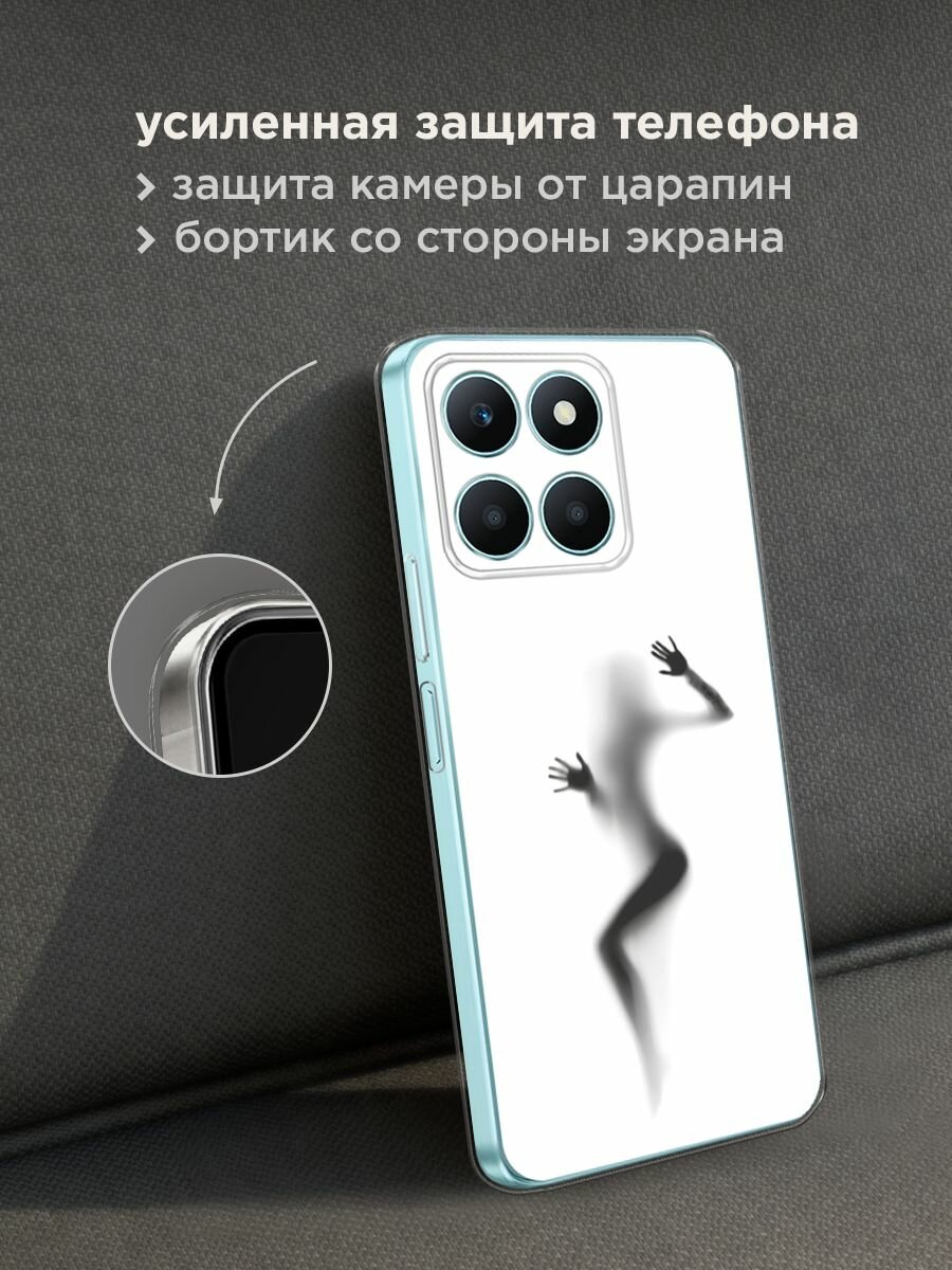 Силиконовый чехол на Honor X6A / Хонор X6A с принтом "Девушка в душе" — фото 1