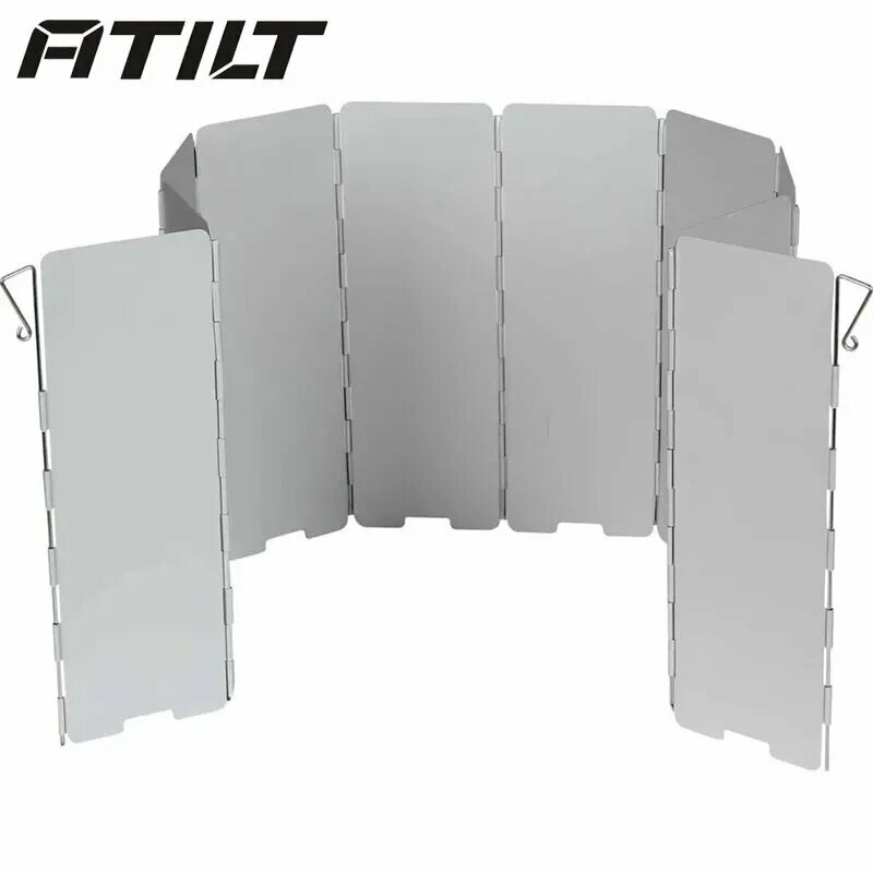 Экран ветрозащитный для газовой горелки, алюминиевый, 10 секций, серебристый