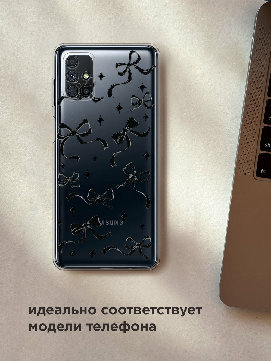 Чехол на Samsung Galaxy M31s / Самсунг Галакси M31s с принтом "Милые чёрные бантики 4" — фото 1