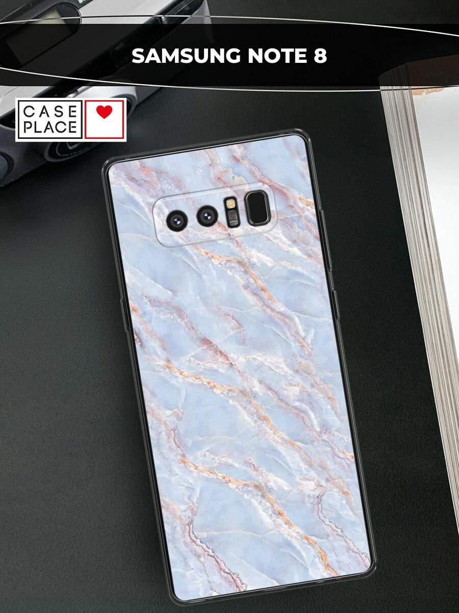 Чехол на Samsung Galaxy Note 8 / Самсунг Галакси Нот 8 с принтом "Сиреневый мрамор"