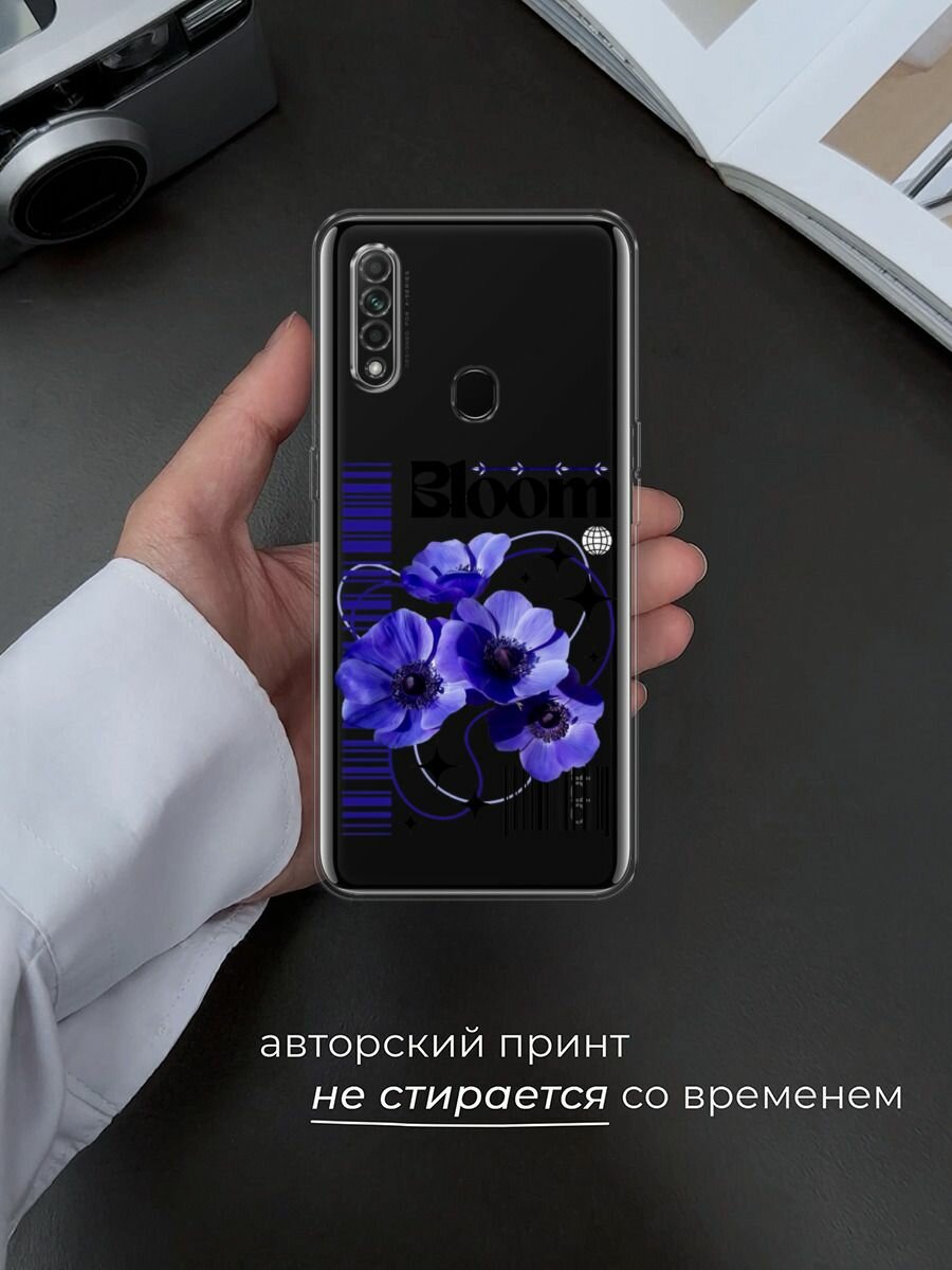 Чехол на Oppo A31 / Оппо А31 с принтом "Завораживающие анемоны", прозрачный — фото 1