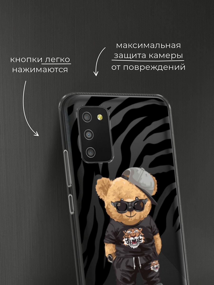 Чехол на Samsung Galaxy A02s / Самсунг Галакси A02s с принтом "Оставайся крутым - 23 февраля", прозрачный — фото 1