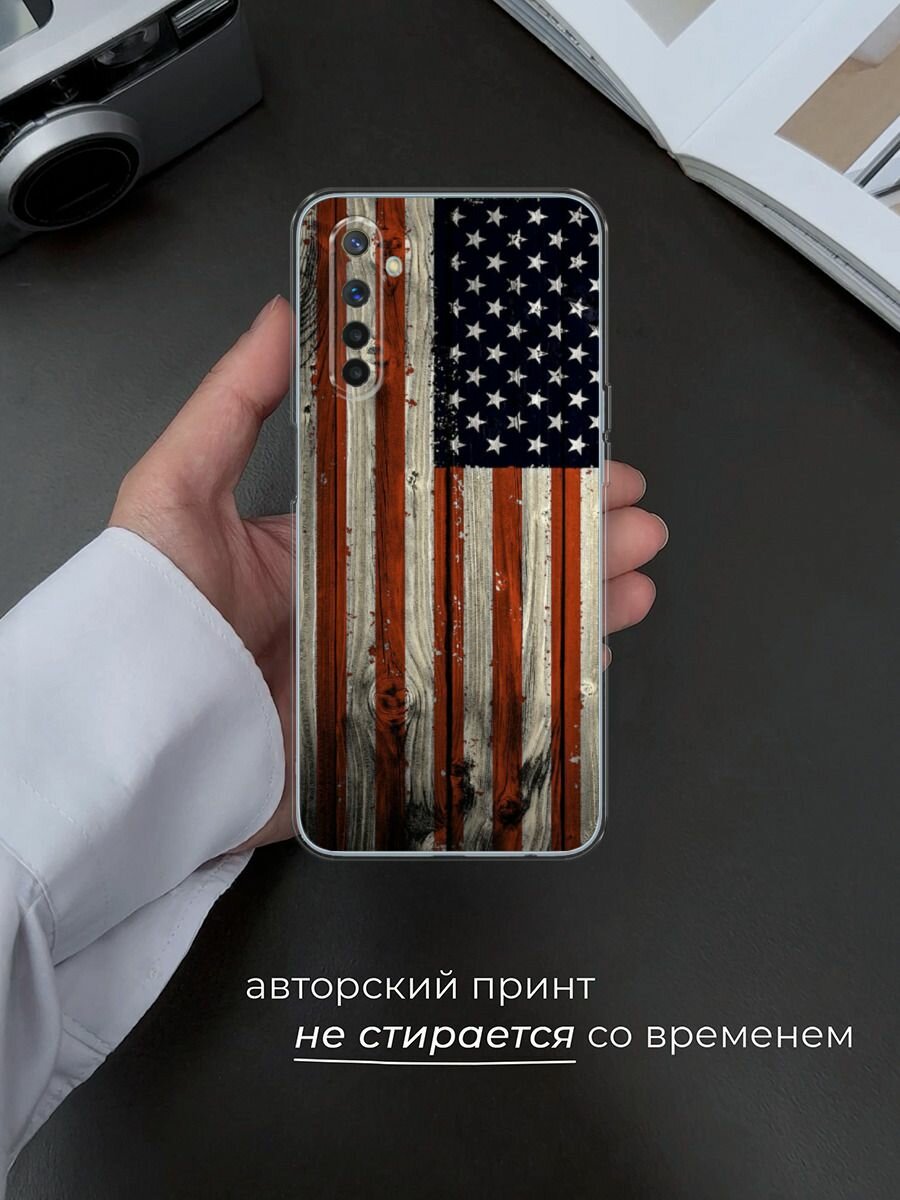 Силиконовый чехол на Realme 6 / Реалми 6 с принтом "США" — фото 1