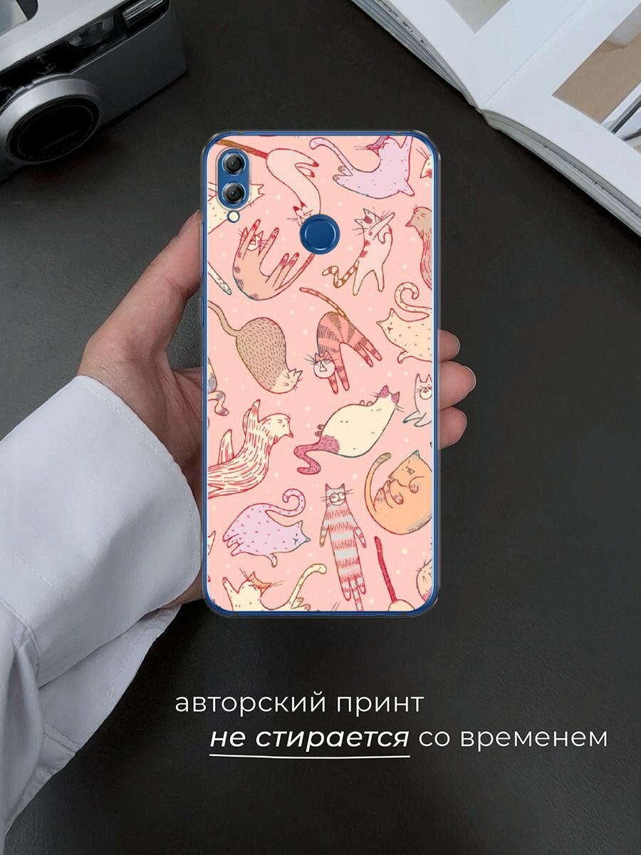 Силиконовый чехол на Honor 8X / Хонор 8Х с принтом "Розовое счастье" — фото 1